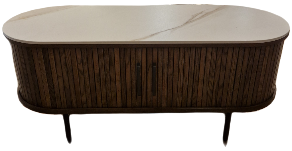 Heidi Ceramic Top Tv Unit Walnut - Creations Interiors