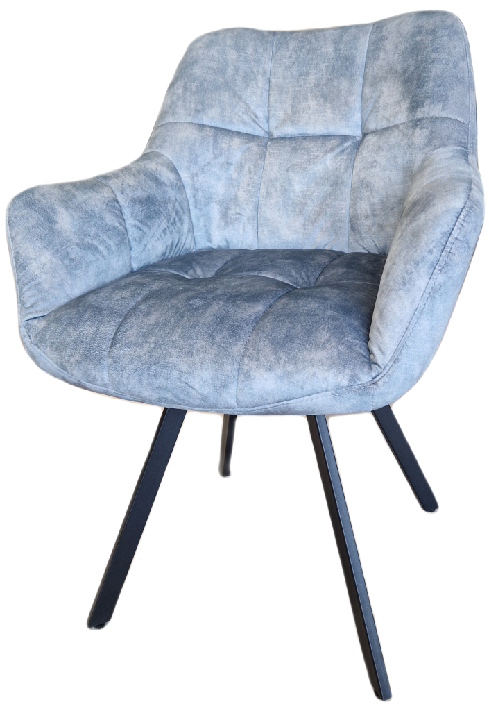 Emma Swivel Dining Chair Stone Blue - Creations Interiors